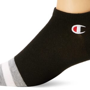 Champion mens 3-pack Super W/Embroidery No Show Sock, Black/Grey/White, 6 12 US