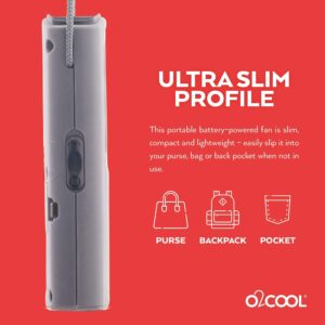 O2COOL Misting Neck Personal Travel Battery Powered Deluxe Cooling Fan, Single Pack (Gray)