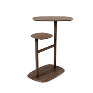 Umbra Swivo Side Bedside Two Swiveling Table Tops, Aged Walnut