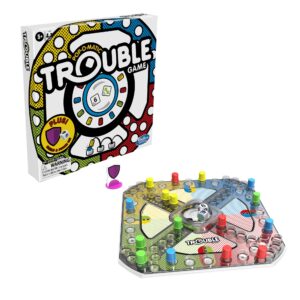 Hasbro Gaming Trouble Board Game, Includes Bonus Power Die and Shield, Family Game for 2-4 Players, Ages 5 and Up (Amazon Exclusive)