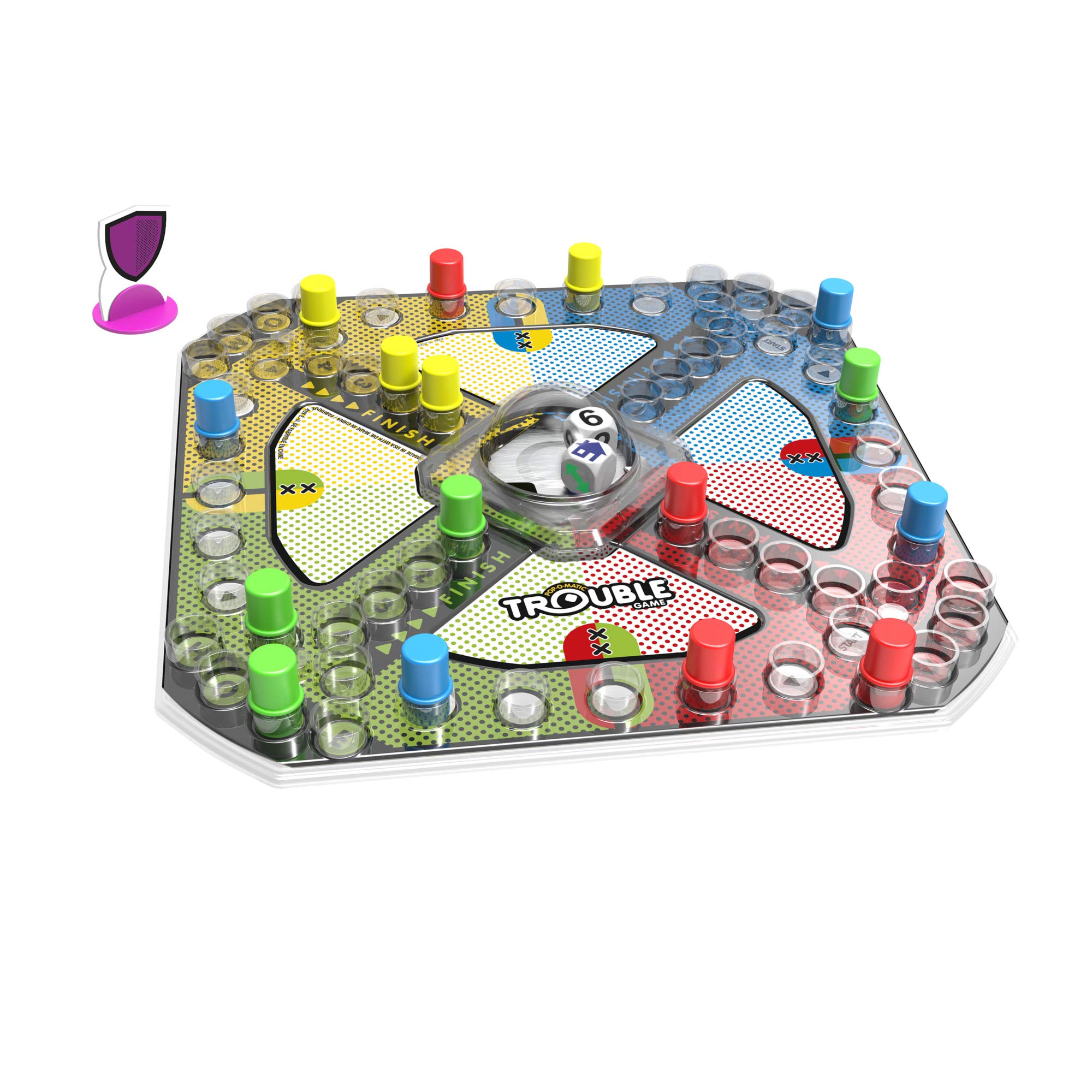 Hasbro Gaming Trouble Board Game, Includes Bonus Power Die and Shield, Family Game for 2-4 Players, Ages 5 and Up (Amazon Exclusive)