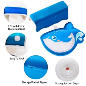 Baby Bath Kneeler and Elbow Rest Bathtub Set, Machine Washable Thick Kneeling Pad, Non Slip Bathtub Kneeler Pad and Elbow Saver with Pocket, Bath Kneeling Pad for Baby