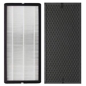 xd6065 activated carbon & xd6075 true hepa replacement filter, compatible with rowenta pu4020 intense pure air purifiers, 1 carbon odor eliminator & 1 true hepa allergen remover