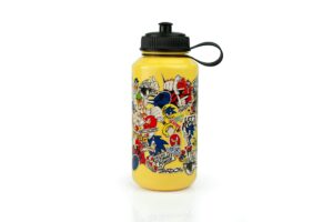 sonic the hedgehoge 24 oz sticker bomb water bottle by just funky