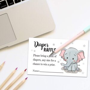 50 Elephant Diaper Raffle Tickets for Baby Shower-Baby Shower Invitations Inserts Request Cards Games Decorations Supplies for Baby Gender Tickets.