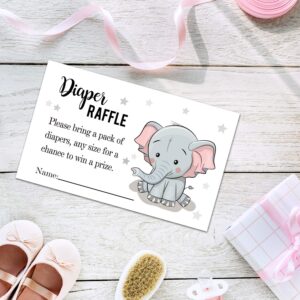 50 Elephant Diaper Raffle Tickets for Baby Shower-Baby Shower Invitations Inserts Request Cards Games Decorations Supplies for Baby Gender Tickets.