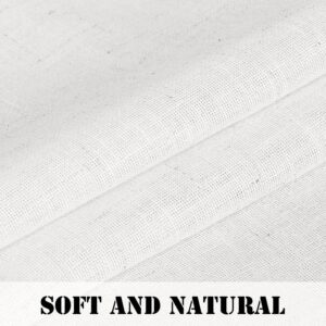 H.VERSAILTEX Elegant Natural Linen Blended Energy Efficient Light Filtering Linen Textured Curtains/Nickel Grommet Window Treatments Panels/Drapes (Set of 2, White, 52" x 45")