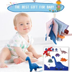 Richgv Baby Toys 6 to 12 Months, 3D Dino Books Baby Boy Toys, Baby Books 0-6-12 Months, Touch and Feel Crinkle Toys Newborn Infant Sensory Toys, Gifts for Baby Boys Girls