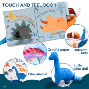 Richgv Baby Toys 6 to 12 Months, 3D Dino Books Baby Boy Toys, Baby Books 0-6-12 Months, Touch and Feel Crinkle Toys Newborn Infant Sensory Toys, Gifts for Baby Boys Girls