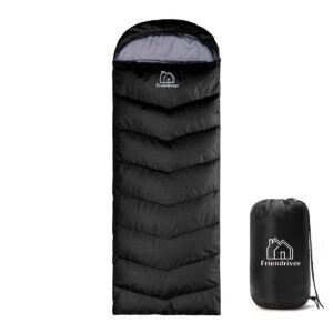 friendriver xl size widened upgraded version of camping sleeping bag 4 seasons warm and cool, lighter weight, adults and children can use waterproof camping bag, travel and outdoor activities(black)