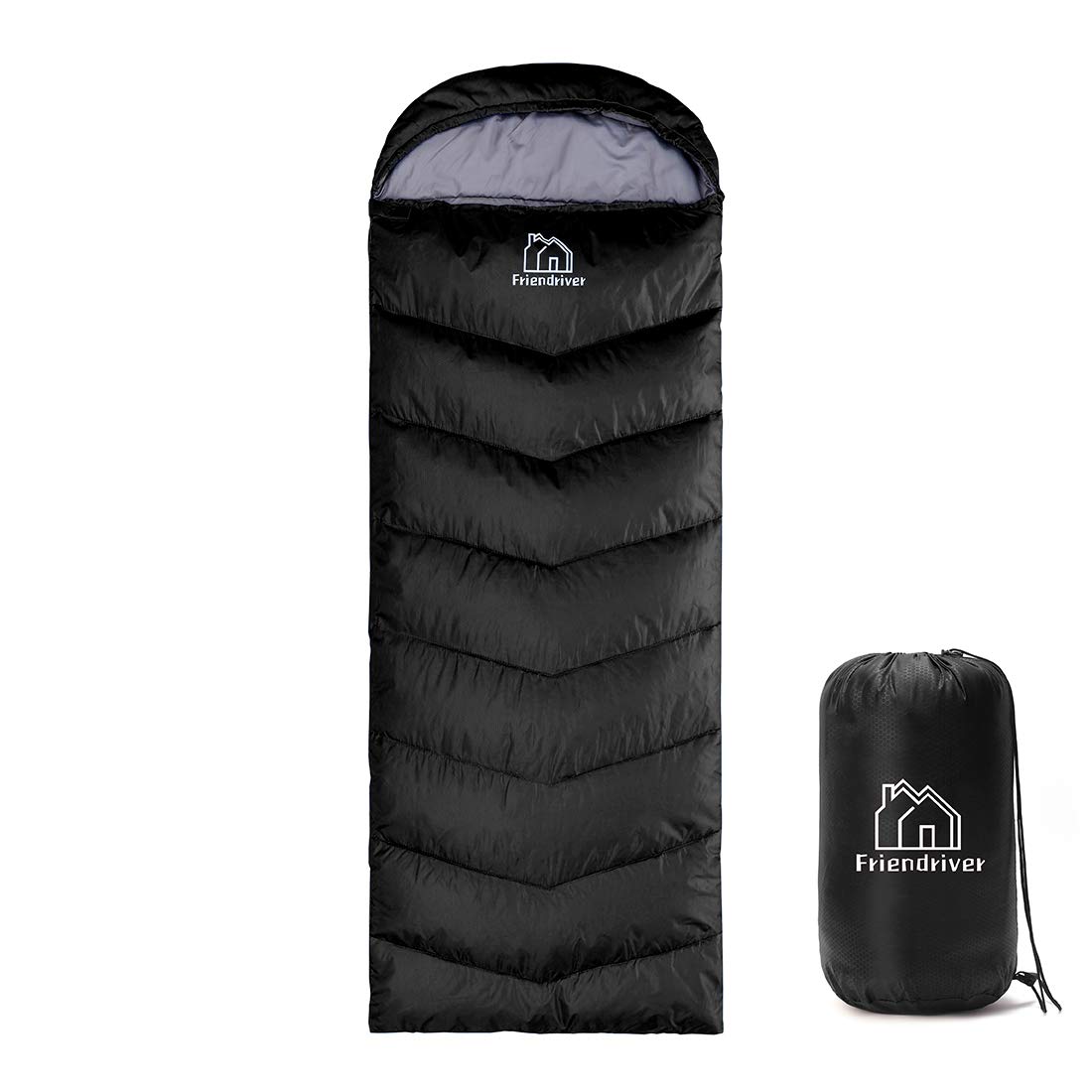 Friendriver XL Size Widened Upgraded Version of Camping Sleeping Bag 4 Seasons Warm and Cool, Lighter Weight, Adults and Children Can Use Waterproof Camping Bag, Travel and Outdoor Activities(Black)