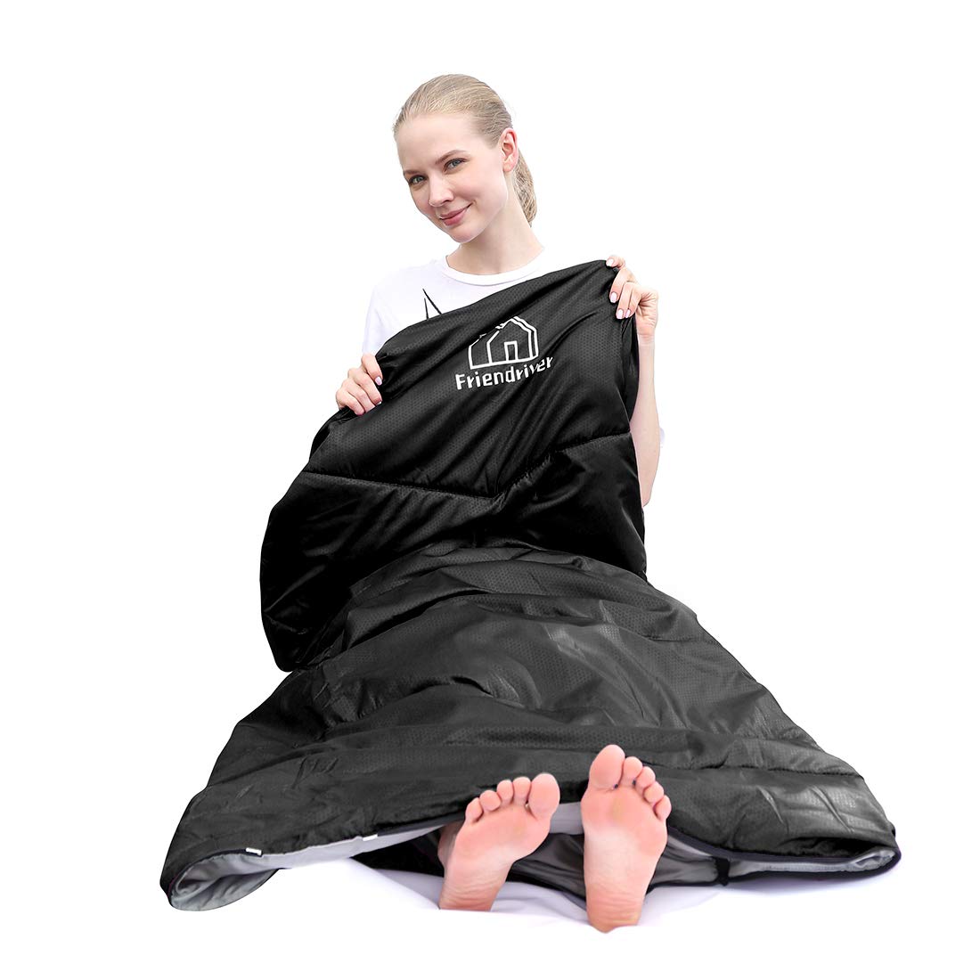 Friendriver XL Size Widened Upgraded Version of Camping Sleeping Bag 4 Seasons Warm and Cool, Lighter Weight, Adults and Children Can Use Waterproof Camping Bag, Travel and Outdoor Activities(Black)