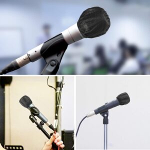 200 Pcs Disposable Microphone Cover Non-Woven Handheld Microphone Windscreen Protective Cap for Recording Room, KTV and Any Shared Environment (Black)