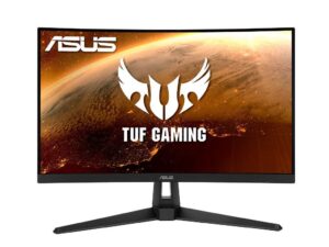 asus tuf gaming vg27vh1br 27” curved monitor, 1080p full hd, 165hz (supports 144hz), extreme low motion blur, adaptive-sync, freesync premium, 1ms, eye care, hdmi d-sub