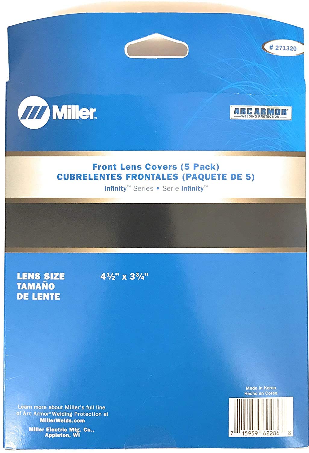 Miller Electric Cover Lens 6"X5-5/8" Front Infinity -1 Pack of 5