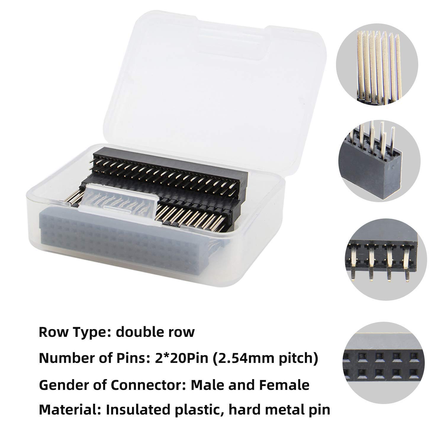 Geekworm Raspberry Pi DIY Kit 132pcs M2.5 Series Hex Brass Spacer/Standoff + Nuts + Screws Kit & 8pcs 2x20 40 Pin Stacking Female Header Kit for Raspberry Pi 4B/3B+/3B/2B/B+/A+/Zero(Zero W)