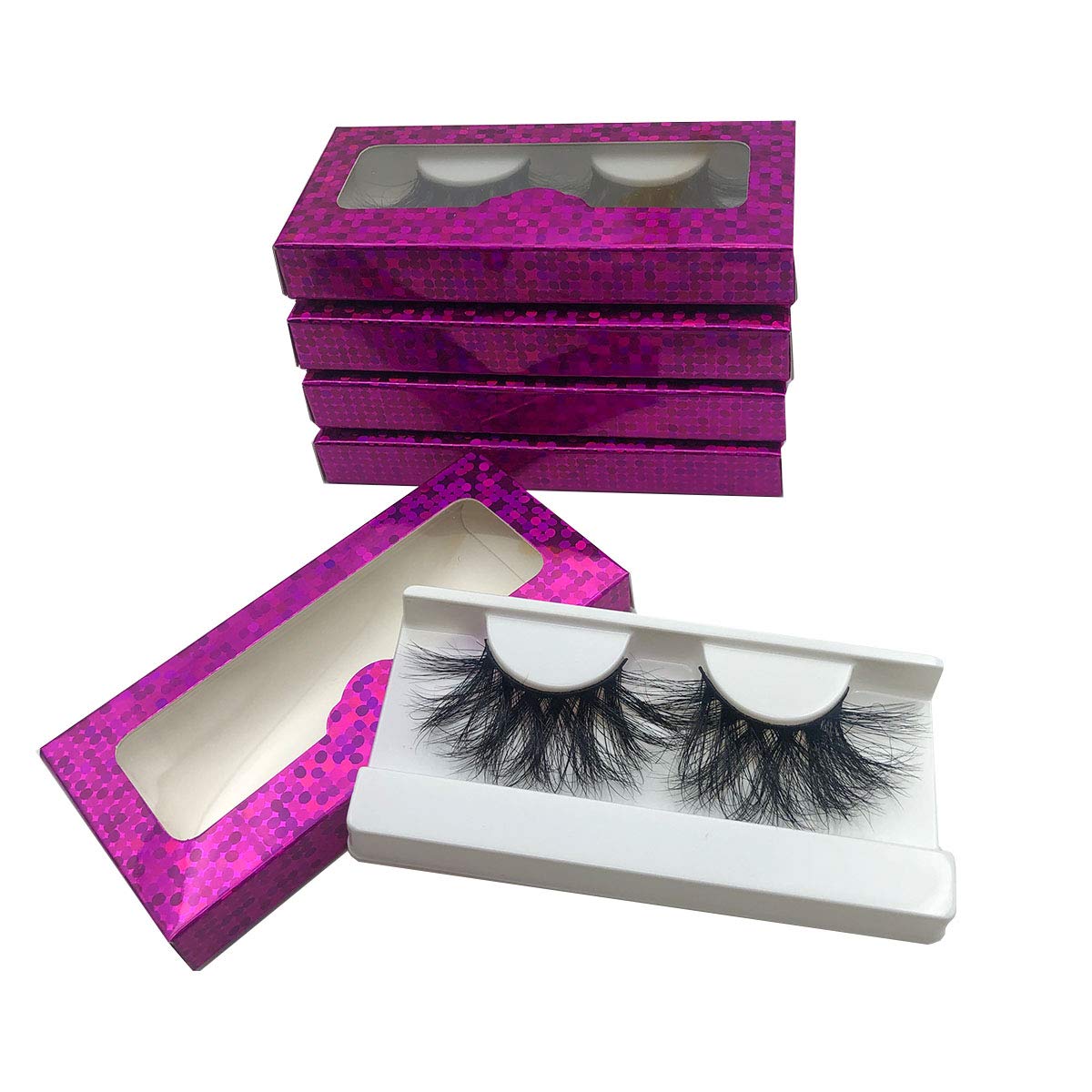 Wholesale 25mm Mink Lashes Mikiwi E01-5, Real Mink EyeLashes, Thick HandMade Full Strip Lashes, Crueltyl Free Fluffy Lash, Dramatic Lashes for Halloween Party, 3D Mink Lashes Bulk Pack-5