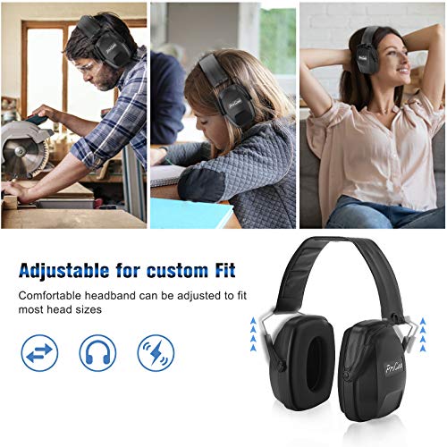 ProCase Professional Noise Reduction Safety Ear Muffs, NRR 28dB Shooters Hearing Protection, Adjustable Noise Cancelling Headphones Ear Protection for Shooting Hunting -Black