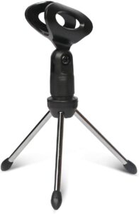 5 core desk mic stand • angle adjustable table tripod • portable desktop microphone stand • includes universal mic holder • compatible w dynamic handheld microphones mini tripod mic stand