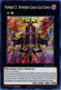 numeron chaos gate sunya - blar-en021 - secret rare - 1st edition.