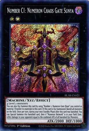 Numeron Chaos Gate Sunya - BLAR-EN021 - Secret Rare - 1st Edition.