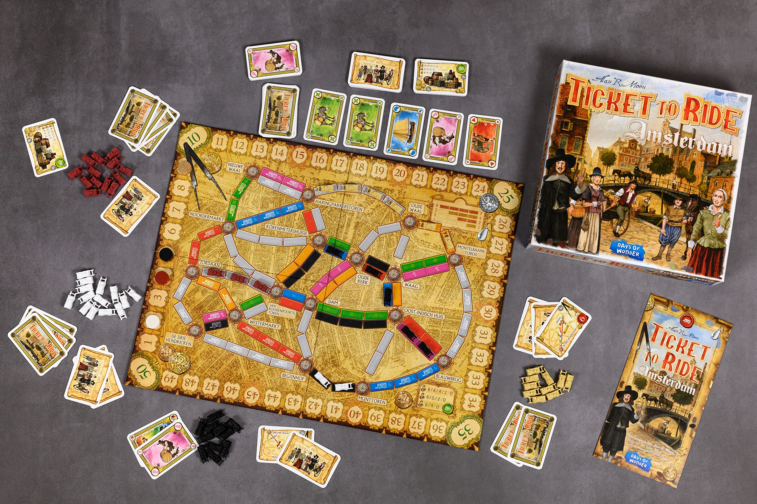 Ticket to Ride Amsterdam Board Game - Train Route-Building Strategy Game, Fun Family Game for Kids & Adults, Ages 8+, 2-4 Players, 10-15 Minute Playtime, Made by Days of Wonder