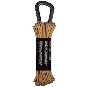 GEAR AID Fire Strand 550 Paracord, 7 Strand Tinder Cord for Camping and Survival, Coyote, 50 ft