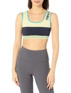 new balance women's achiever remix crop top, lemon haze, small