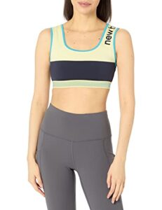 new balance women's achiever remix crop top, lemon haze, medium