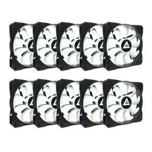 Apevia 1012S-WB 120mm 4pin Molex & 3pin Motherboard Black/White Silent Case Fan (10-pk)