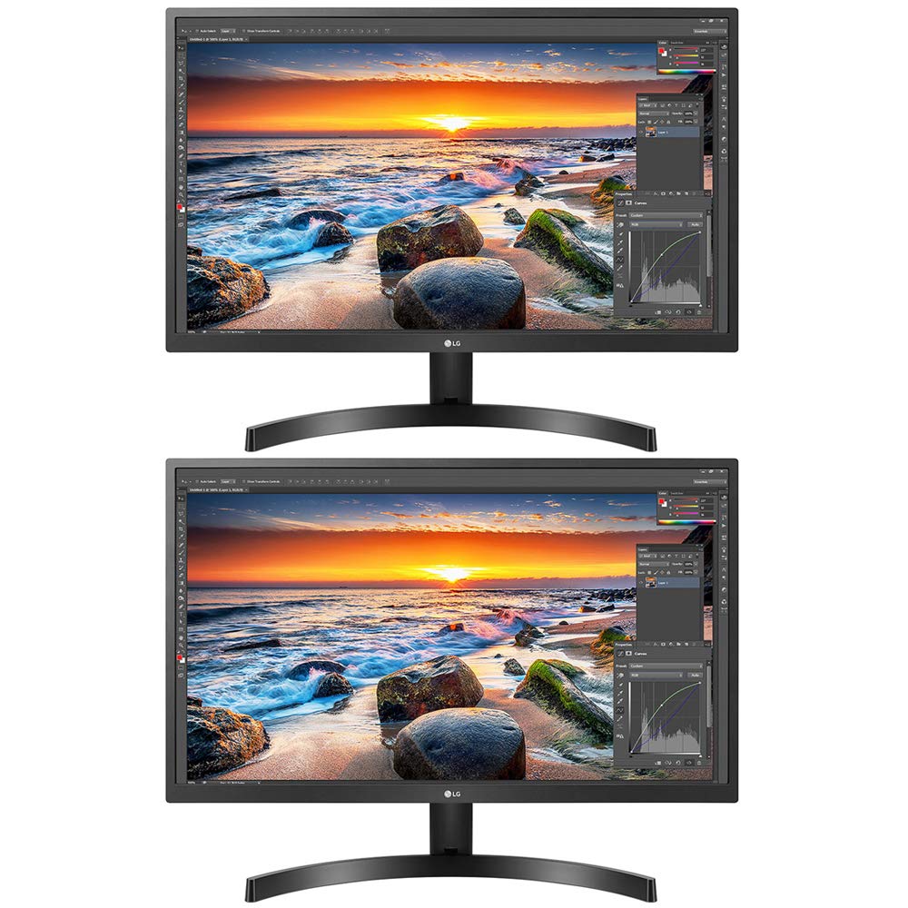 LG 27UK500-B 27 inch UHD 3840x2160 IPS HDR10 Monitor with FreeSync 2 Pack