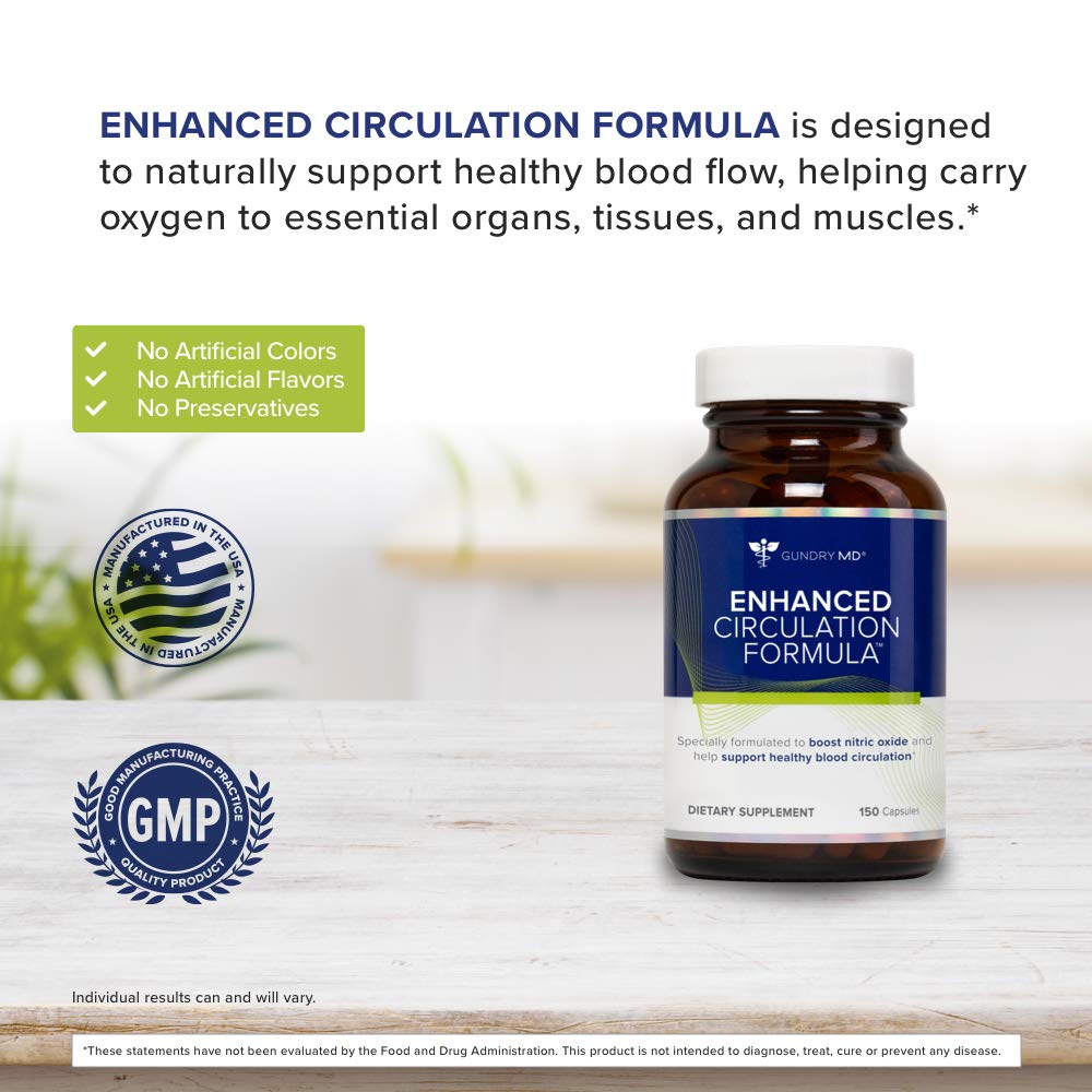 Gundry MD® Enhanced Circulation Formula, Blood Flow Support Supplement, 150 Count