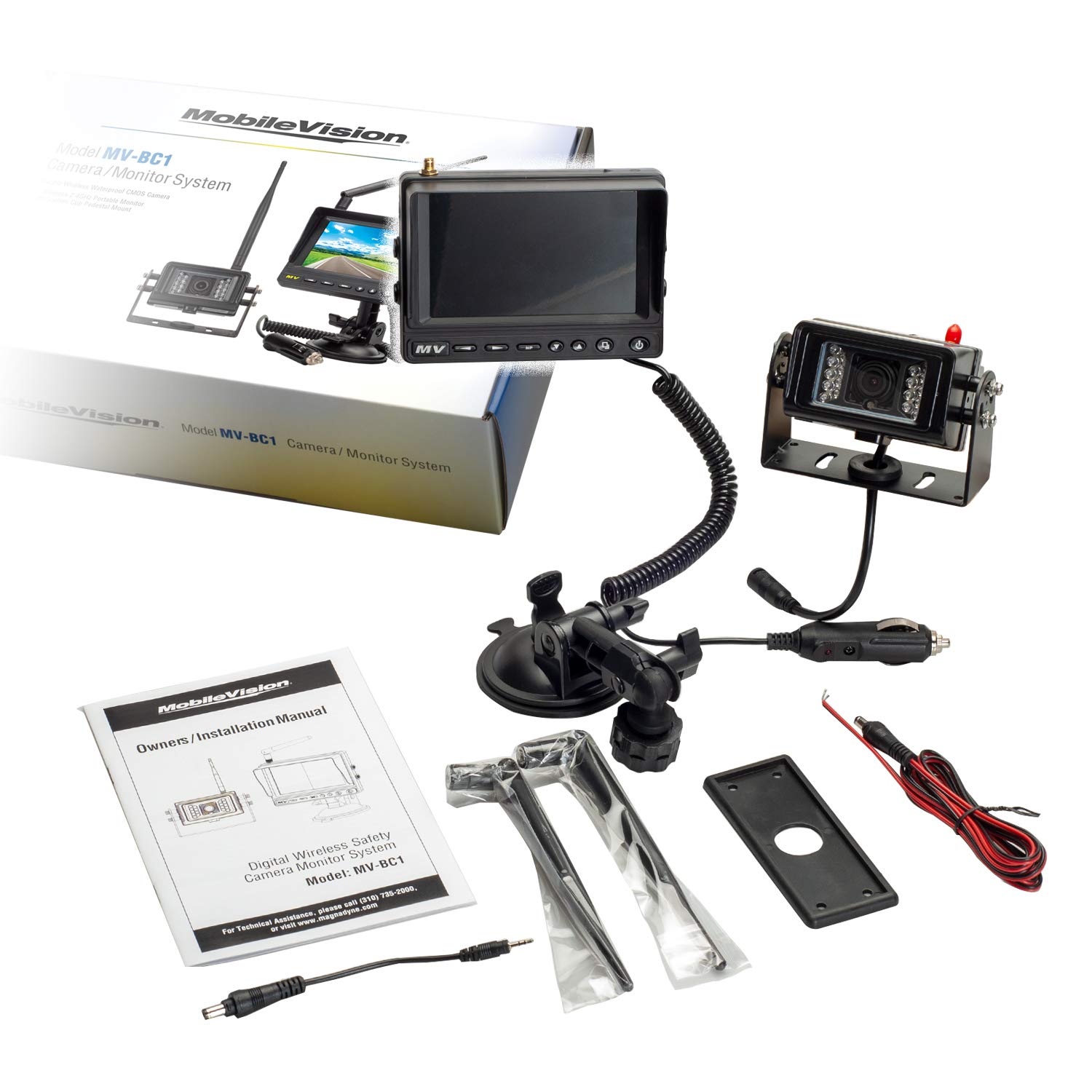 MAGNADYNE MV-BC1 | 2.4G Wireless Water-Resistant Camera and 5" Portable Monitor for RVs