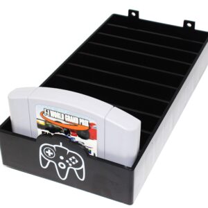 Skywin N64 Game Storage - N64 Game Holder Fits and Organizes N64 Cartridges - Simple and Stylish Design to Show Off Your Game Collection