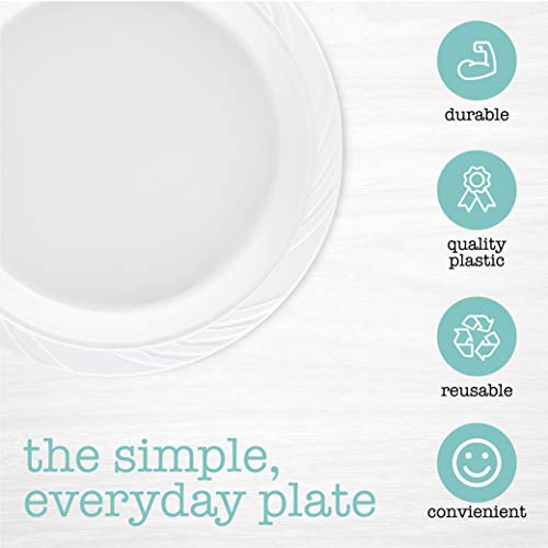 PLASTICPRO 200 Count Disposable 9 Inch White Plastic Dinner Plates large