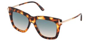 tom ford dasha ft 0822 havana/green shaded 52/16/140 women sunglasses