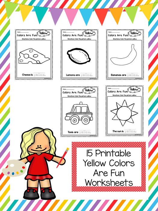 15 Printable Yellow Colors Are Fun Worksheets