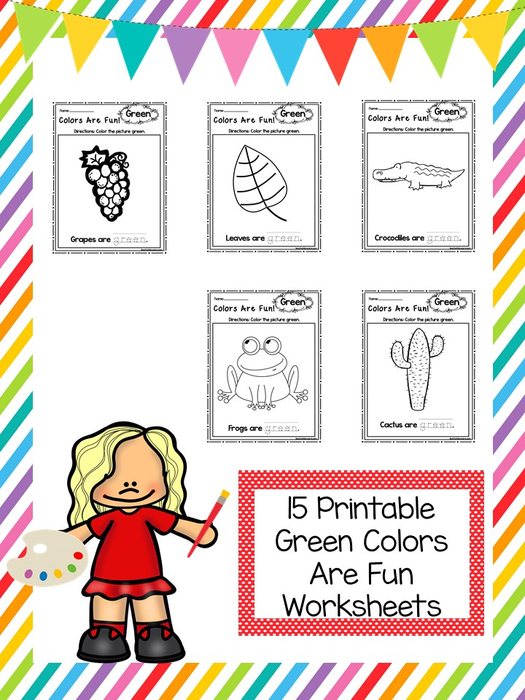 15 Printable Green Colors Are Fun Worksheets