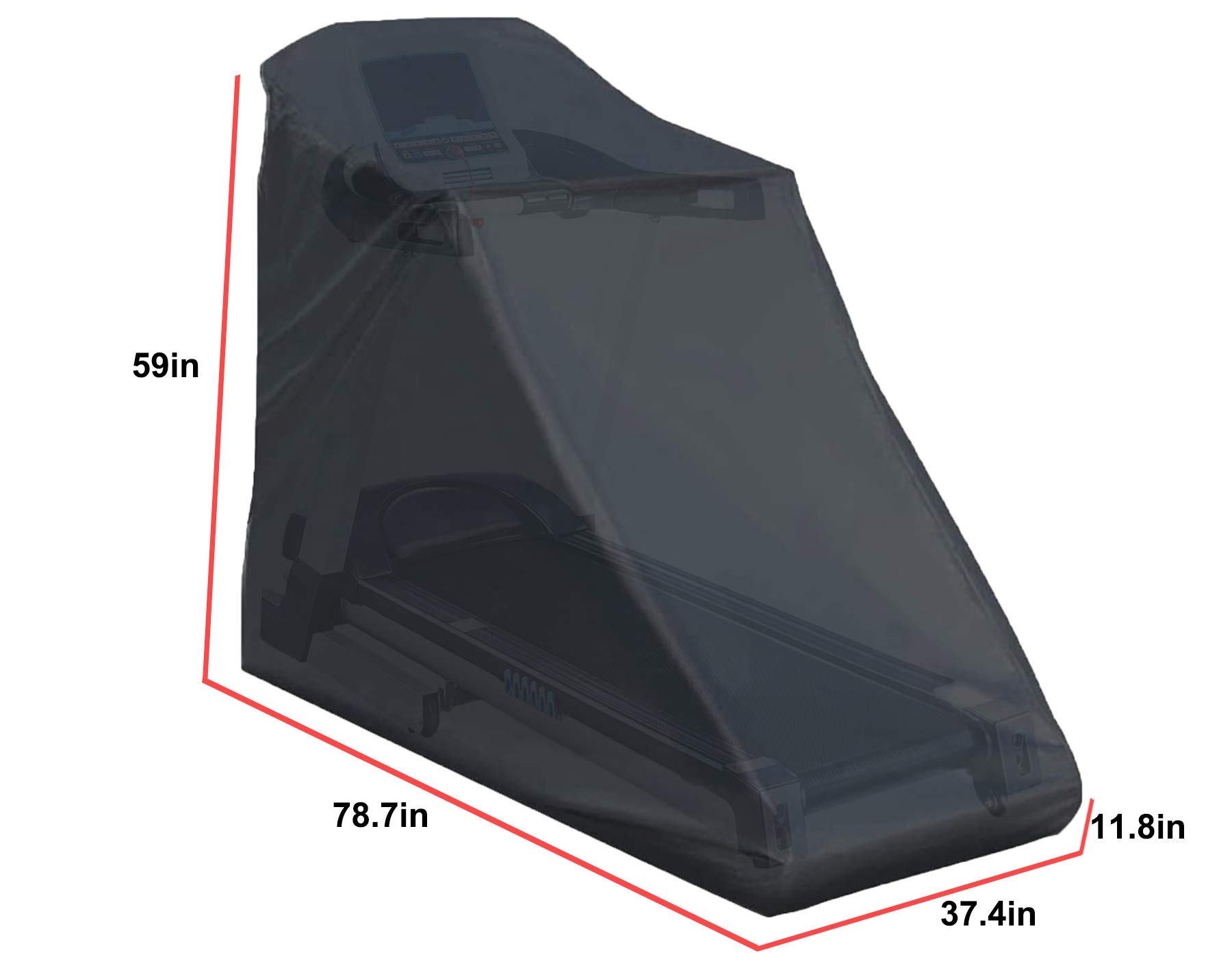 Non-Folding Treadmill Cover, dustproof and Waterproof Cover, Oxford Cloth Waterproof Sunscreen Cover (Black)