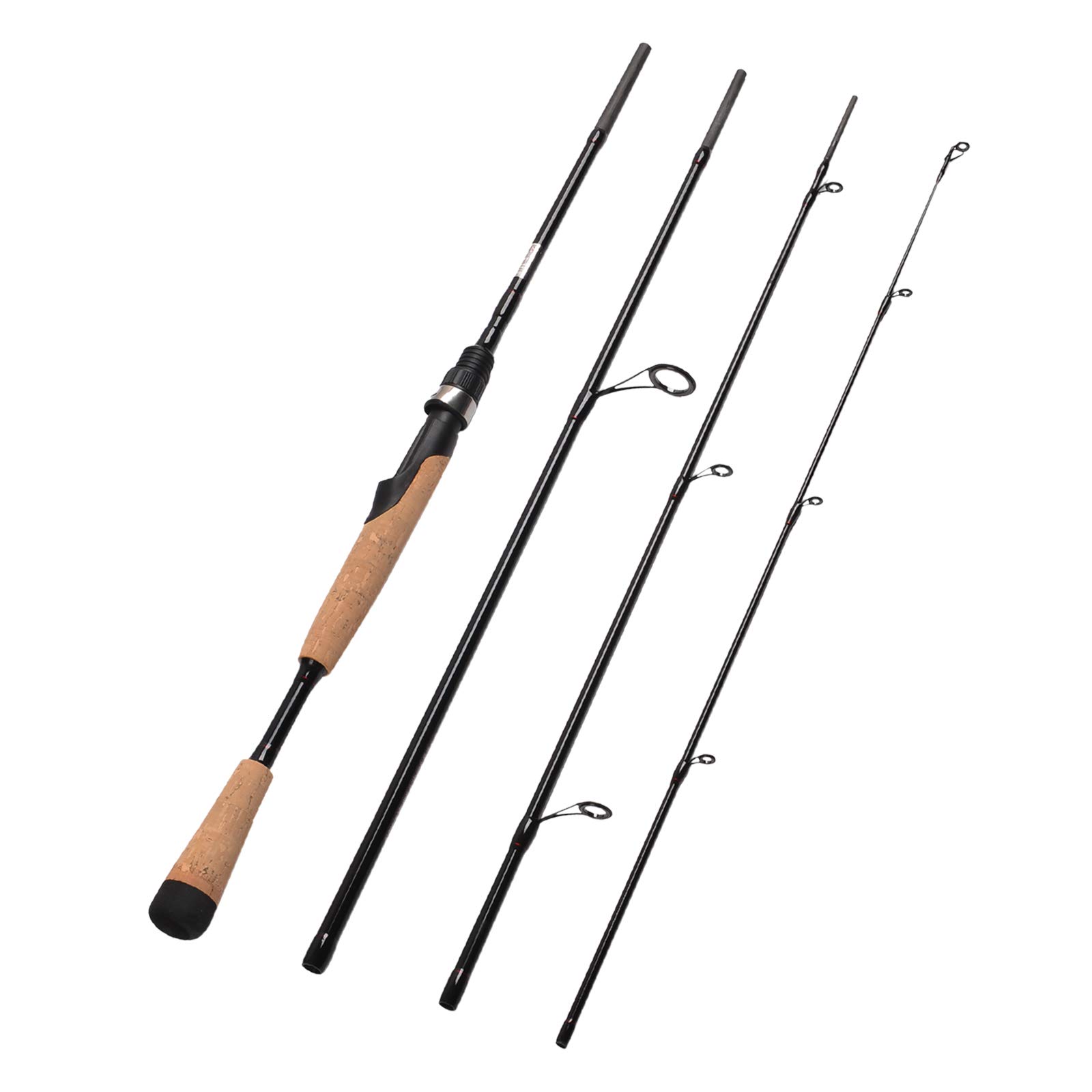 Fiblink 4 Pieces Travel Spinning Rod Medium Carbon Spinning Fishing Rod Portable Fishing Rod (8' Medium Heavy)