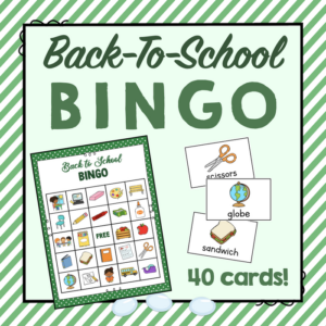 back to school bingo game