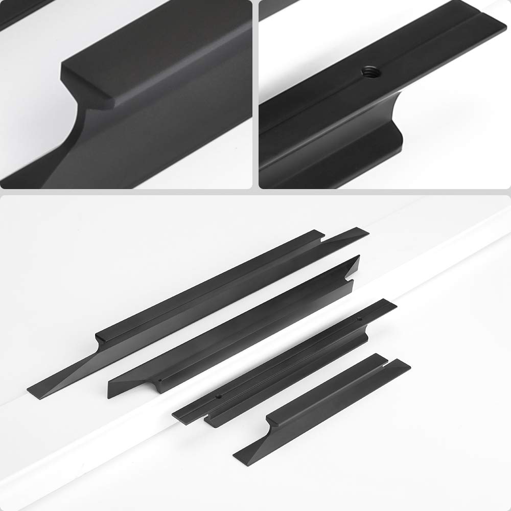 Peaha 10 Pack Black Finger Pulls Edge Pulls for Cabinets Kitchen Cabinet Handles Black 5 Inch Drawer Pulls Black Cabinet Handles