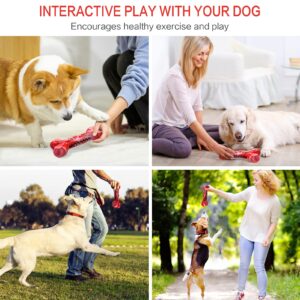 Dog Chew Toys for Aggressive Chewers, Durable Rubber Dog Bones Chew Toys, Interactive Tough Dog Toys for Large Medium Small Dog, Indestructible Dog Toy for Cleaning Teeth and Training (Large)