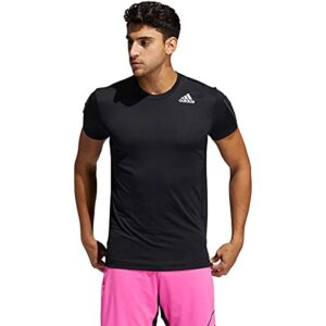 adidas mens heat.rdy 3-stripes tee black large