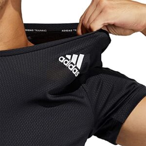 adidas Mens Heat.RDY 3-Stripes Tee Black Large