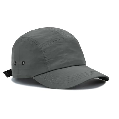 Croogo Quick Dry Baseball Cap Waterproof 5 Panel Sports Caps Unstructured Golf Sun Hat Cooling Dad Hats Summer Hat,Gray