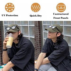 Croogo Quick Dry Baseball Cap Waterproof 5 Panel Sports Caps Unstructured Golf Sun Hat Cooling Dad Hats Summer Hat,Gray