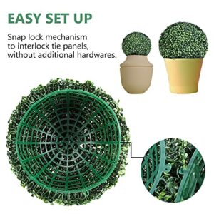 THE BLOOM TIMES Boxwood Balls, Set of 2 Round 15.7 Inch Artificial Plant Topiary Ball Faux Decorative Ball Outdoor UV Protected 4 Layers for Front Porch, Patio, Planter, Garden, Indoor Home Decor