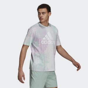 adidas Mens Essentials T-Shirt Clear Mint/Clear Lilac Large