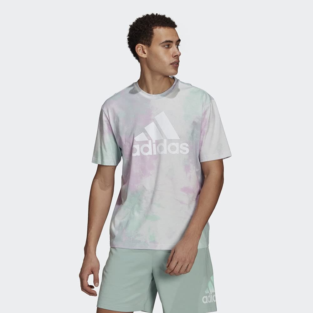 adidas Mens Essentials T-Shirt Clear Mint/Clear Lilac Large